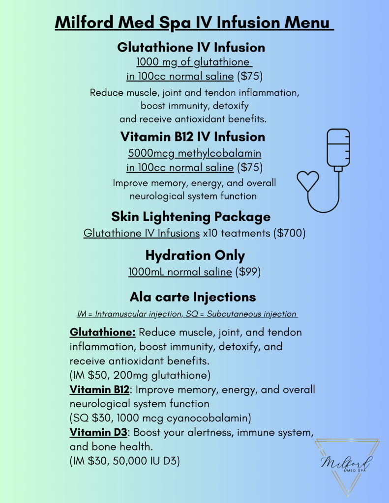 IV Infusions & Vitamins – Milford Med Spa